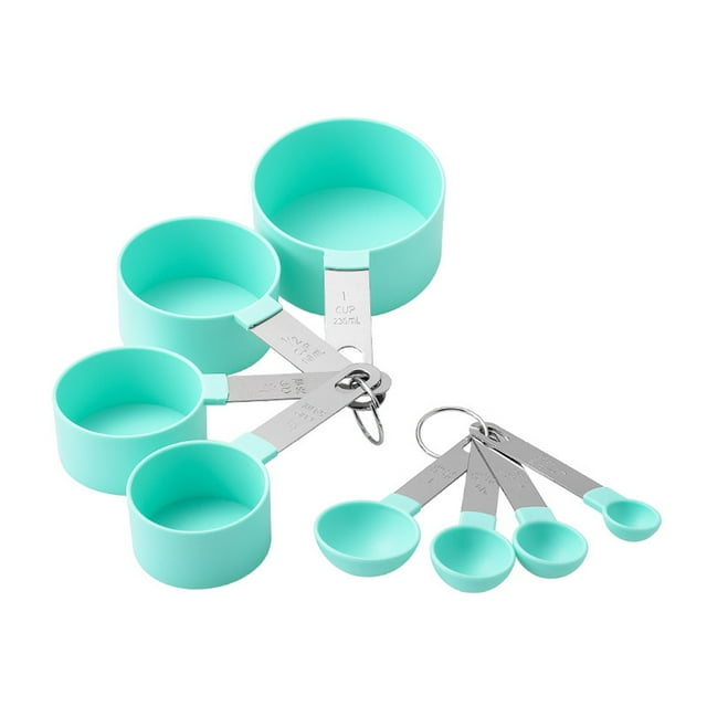 Measuring Cups and Spoons Set, Stainless Steel Metal Stackable Nesting ...