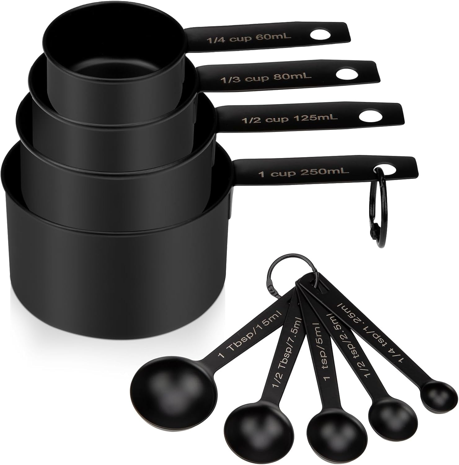 Measuring Cups and Spoons Set of 9, Stainless Steel Measuring cup for ...