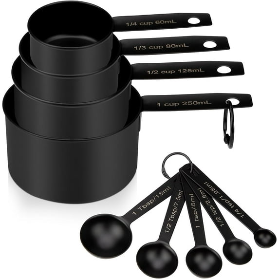 Measuring Cups and Spoons Set of 9, Stainless Steel Measuring cup for ...