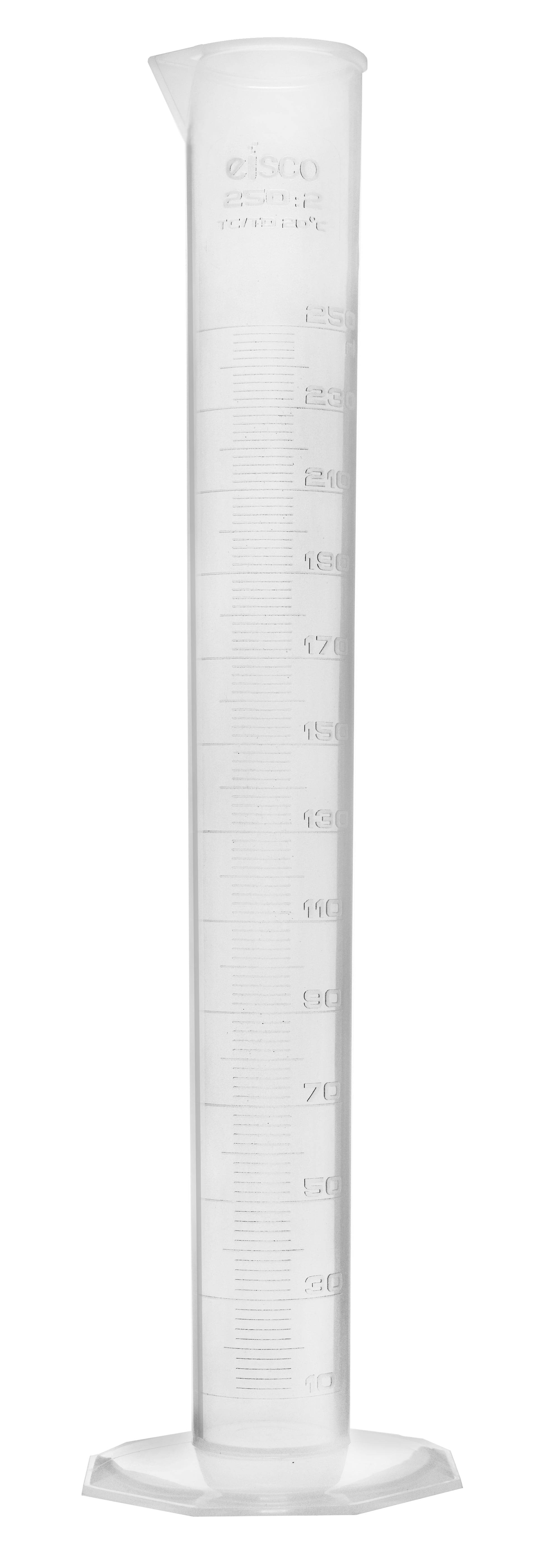 Measuring Cylinder, 250ml - Class B Tolerance - Octagonal Base ...
