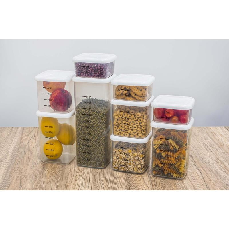 Measuring Food Containers Set of Stackable Clear Storage Containers ...