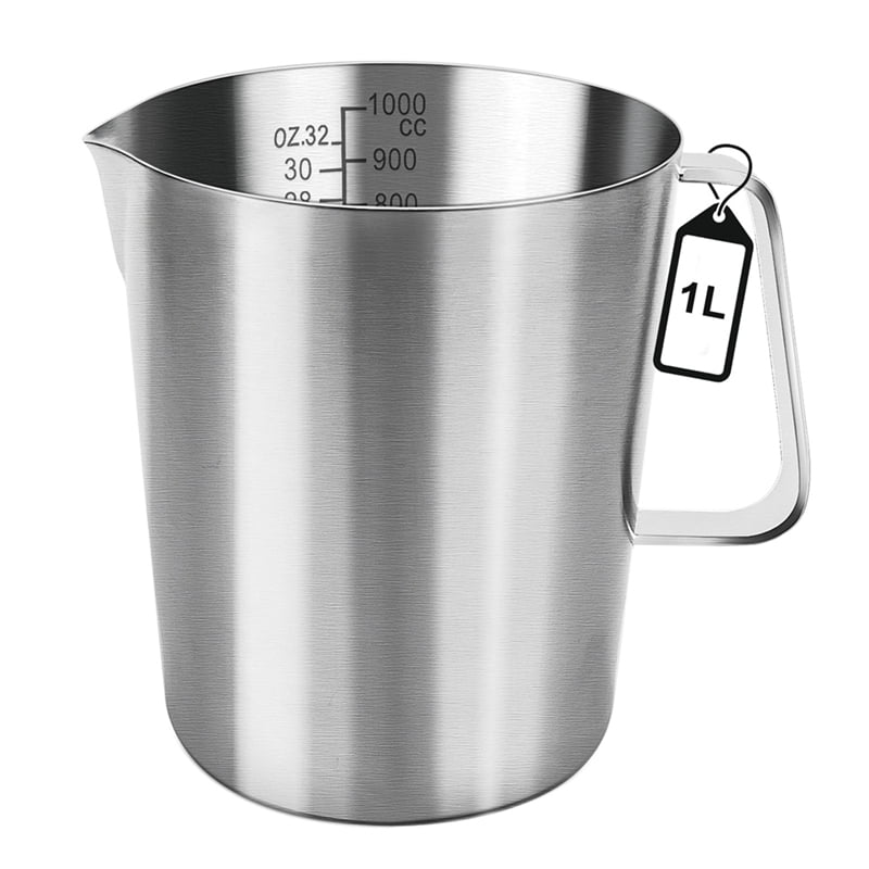 Measuring Jug 1L Stainless Steel, Measuring Cup Metal with Handle, with ...
