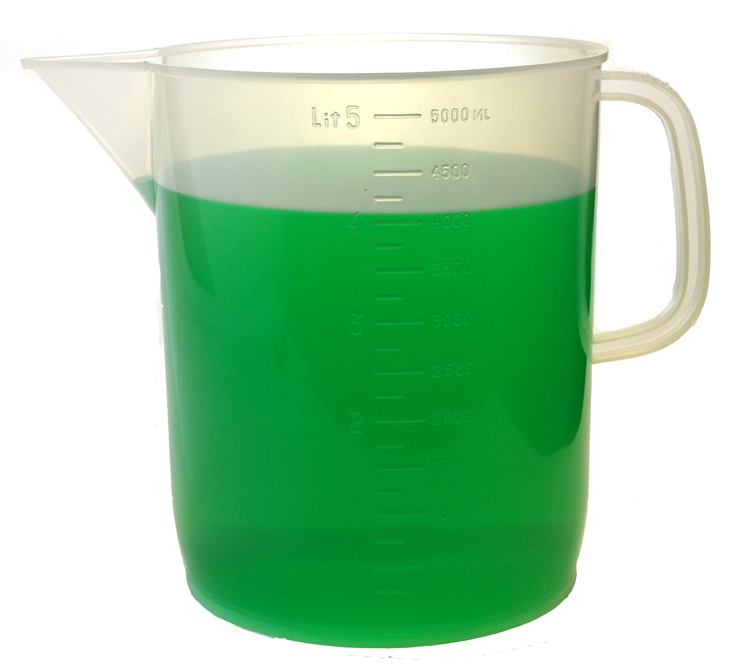 Measuring Jug, 5000mL (5 Liter) - Short Form - Polypropylene Plastic ...