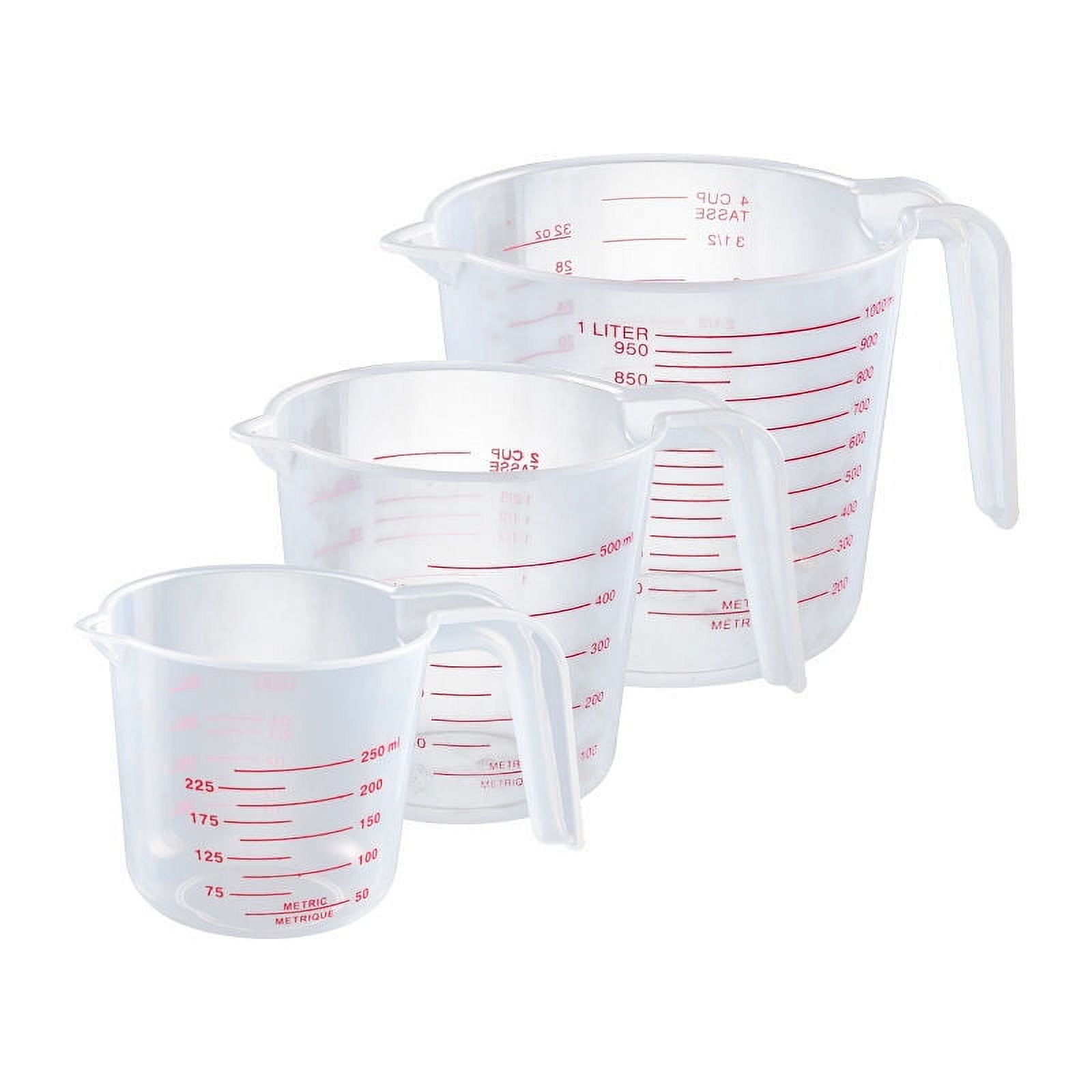 Measuring Jugs Set 250ML 500ML 1000ML Clear Measuring Cup for Cooking ...