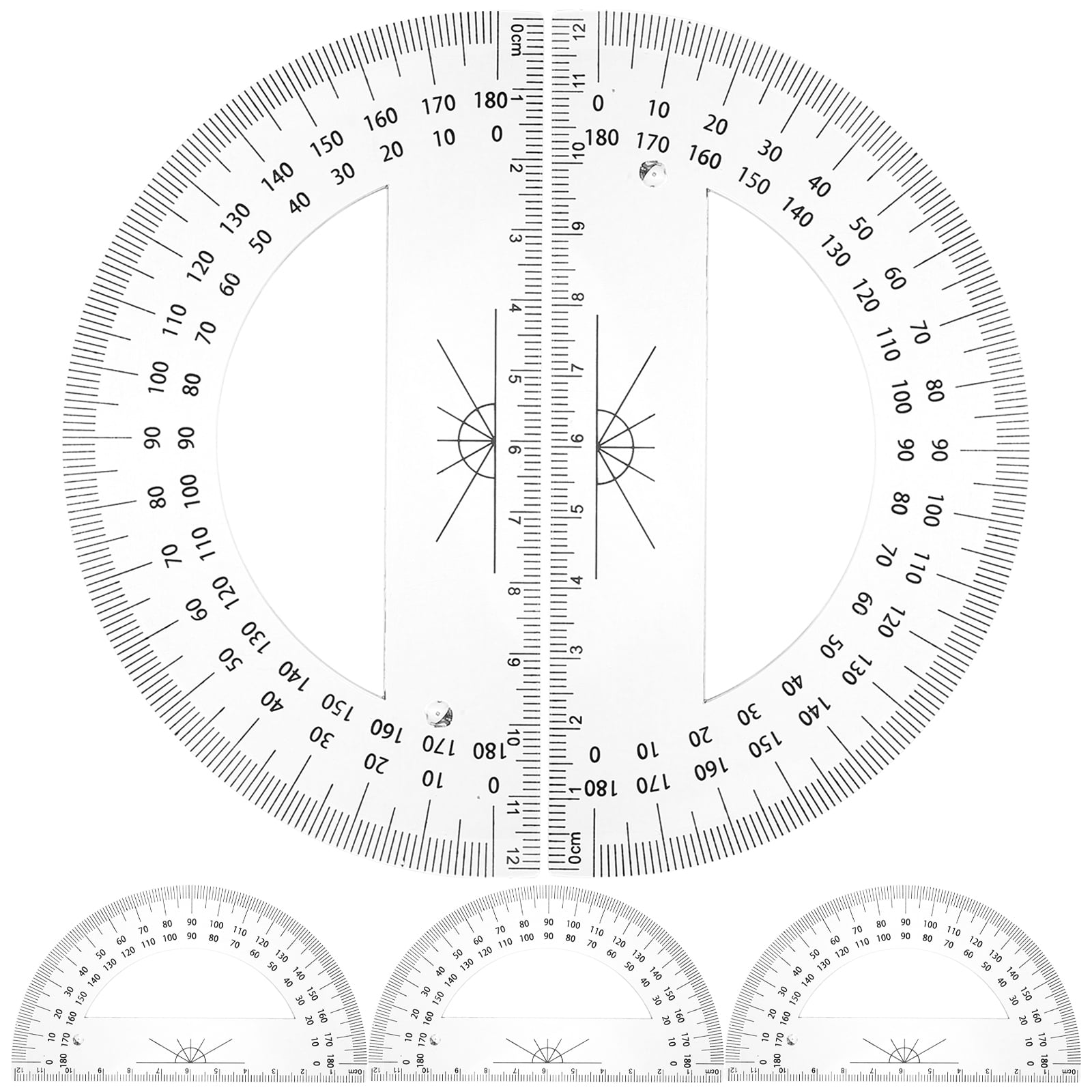 Measuring Protractor Half Circle Tool 180 Degrees Math for School Horns ...
