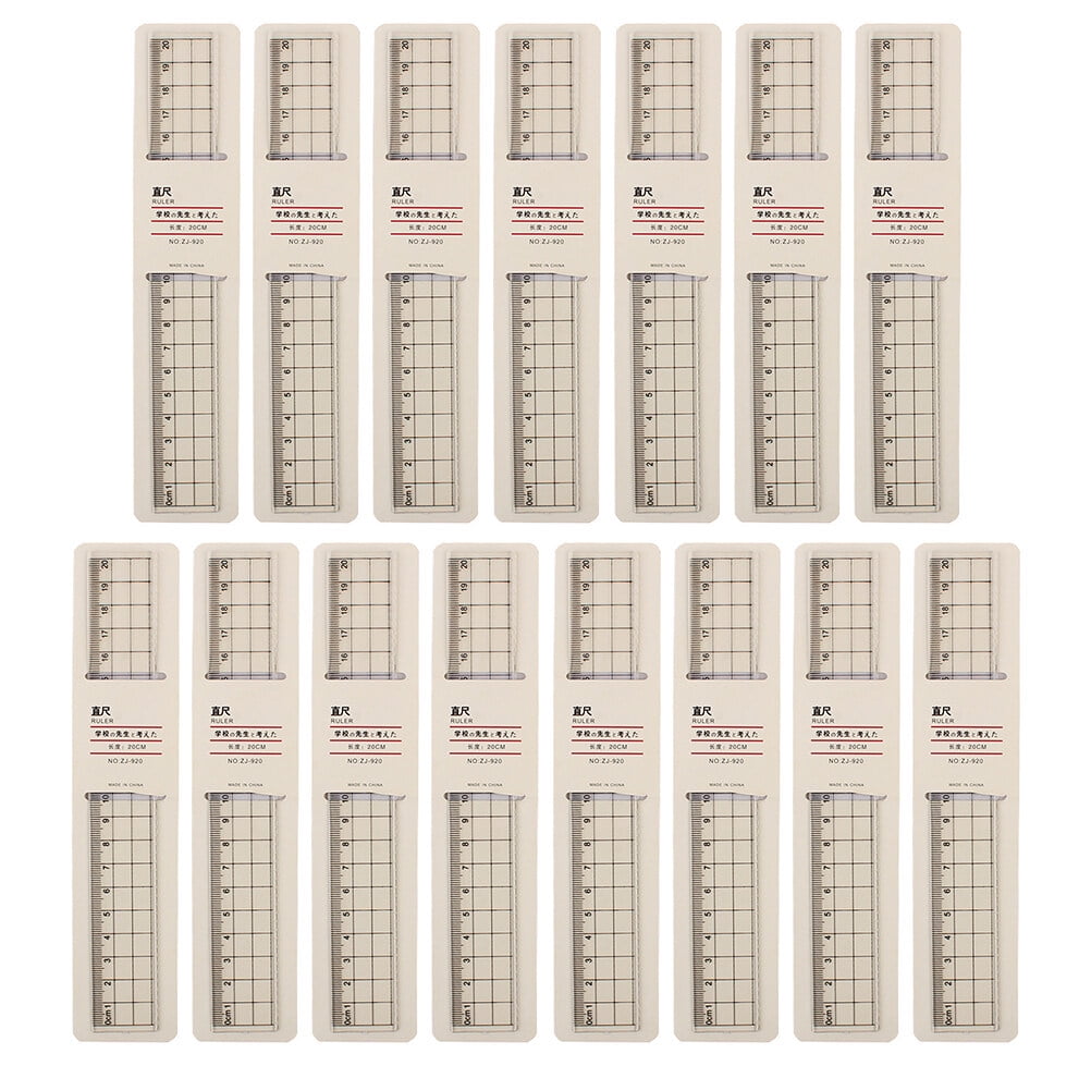 Supvox Transparent Straight Rulers Beige Plastic for Students 15Pcs ...