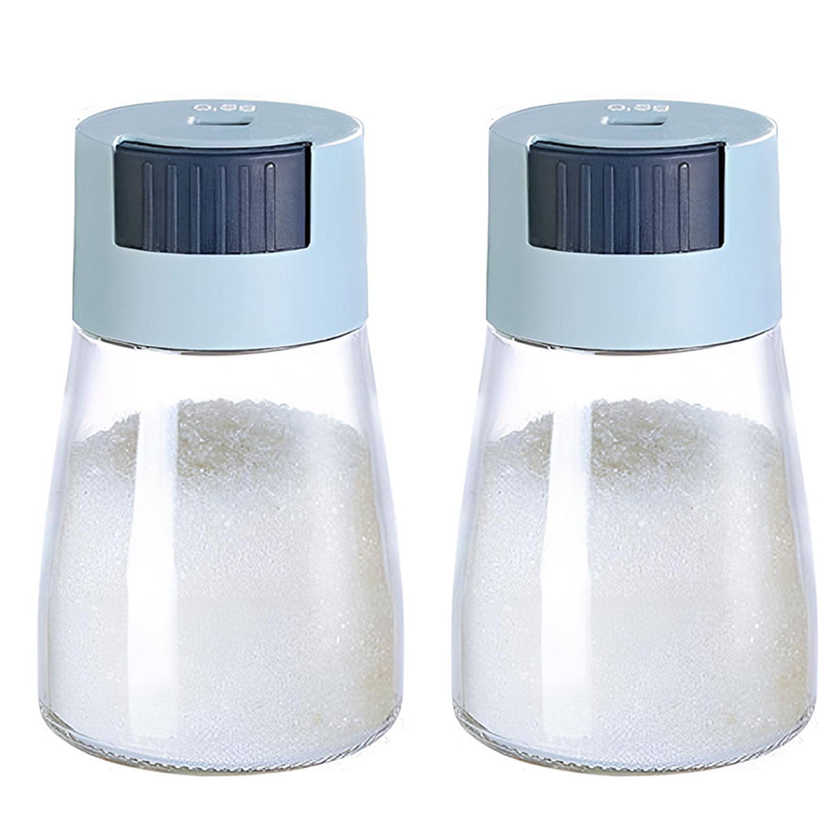 Measuring Seasoning Bottle 2 Pack,Salt Pepper Shaker Set,Glass Metering ...