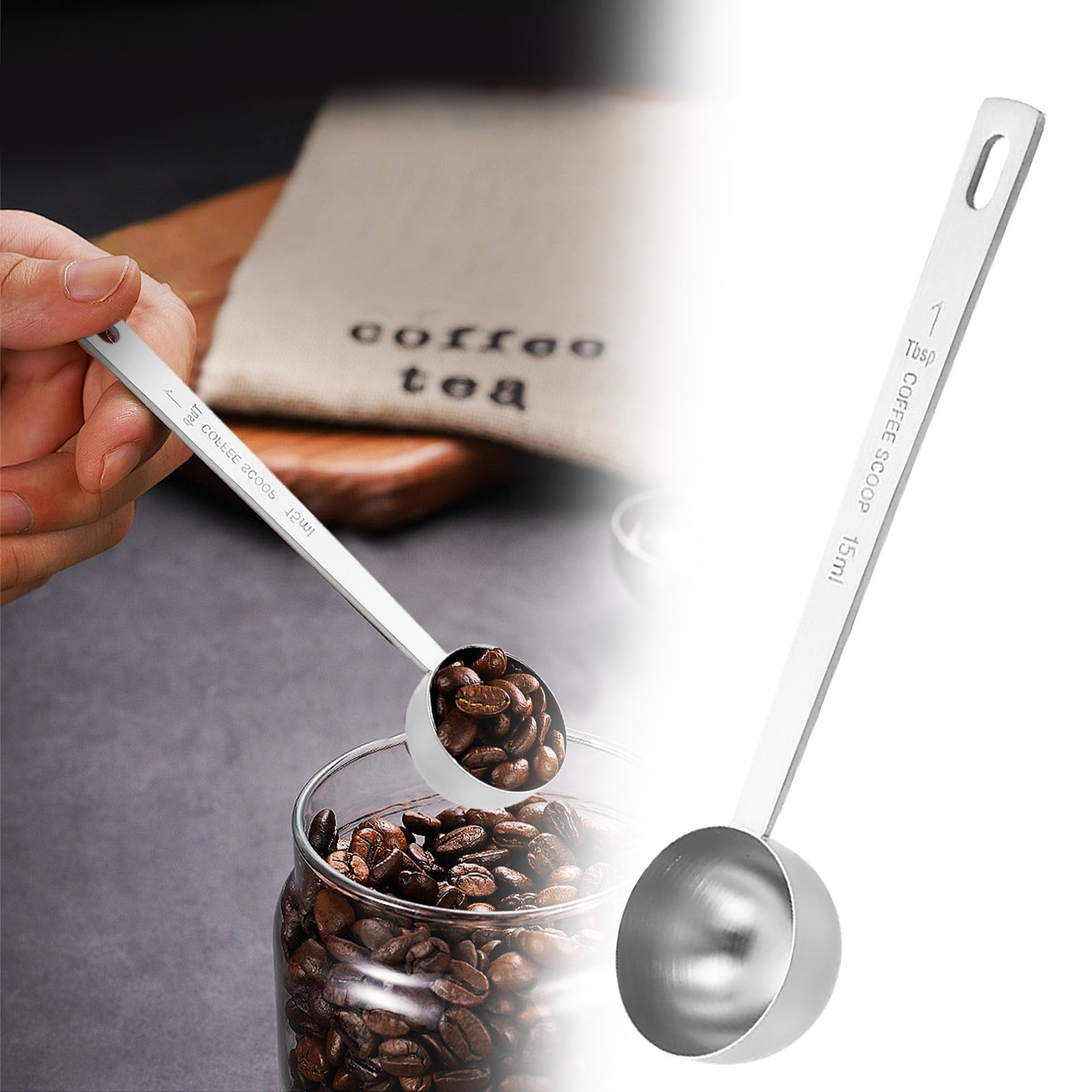 Measuring Spoon Stainless Steel 15/30ml Long Handle 304 Coffee ...