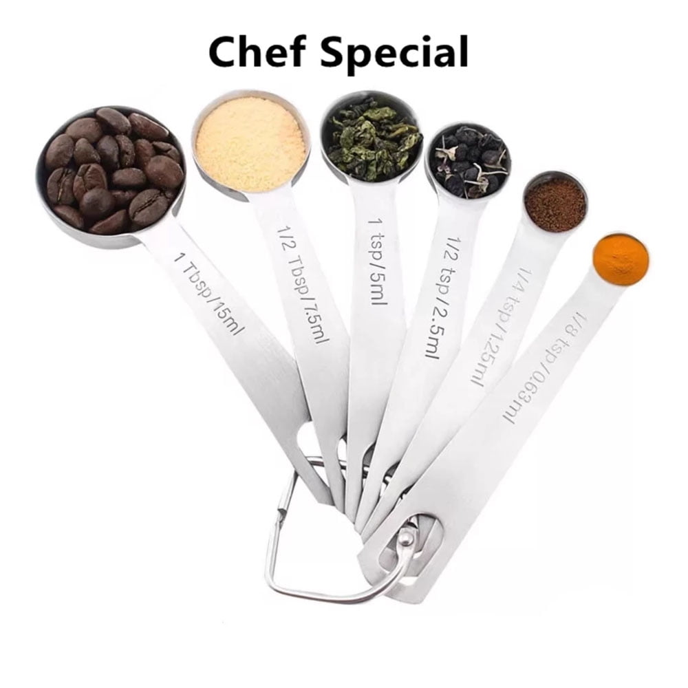 Measuring Spoons 6 Piece Stackable Stainless Steel Measuring Spoons Kit ...