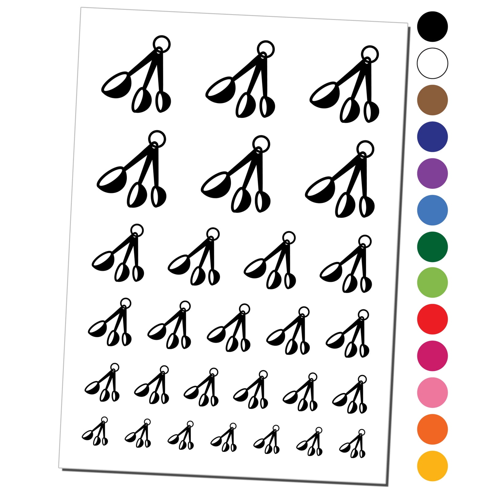 Measuring Spoons Baking Cooking Water Resistant Temporary Tattoo Set ...