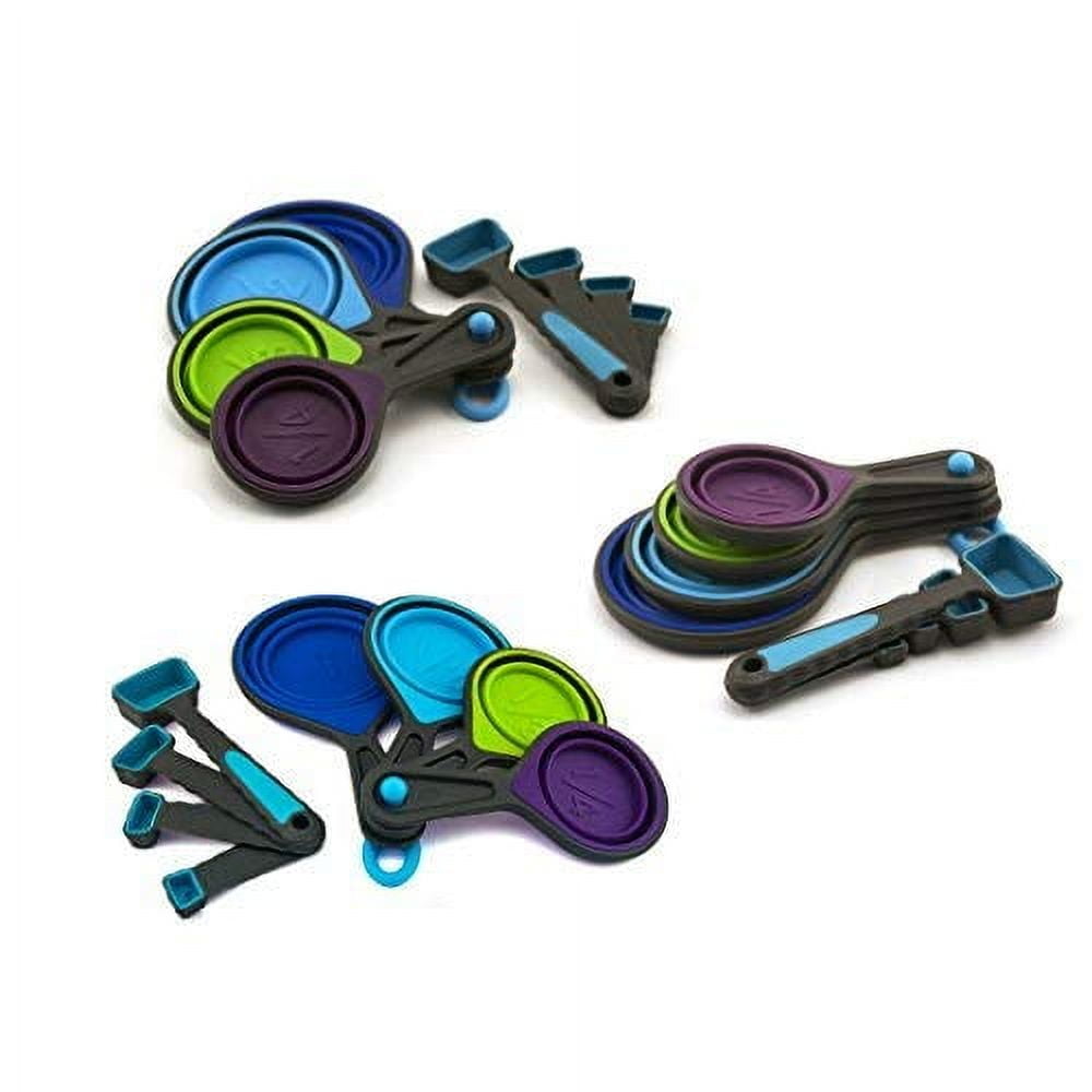 Measuring Spoons And Collapsible Measuring Cups Set For Liquid & Dry ...