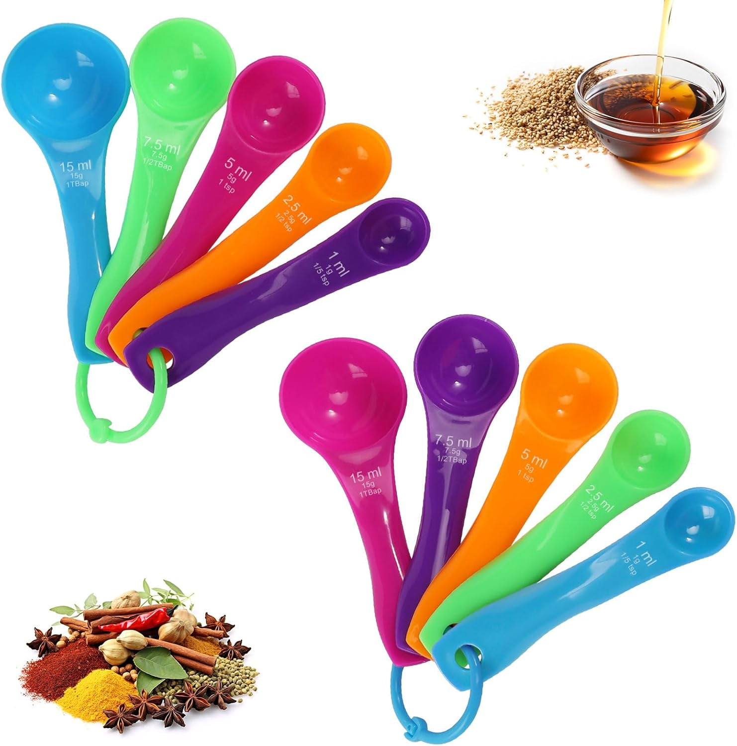 Measuring Spoons, Pack of 10, Measuring Spoons, Gram Measuring Spoon ...