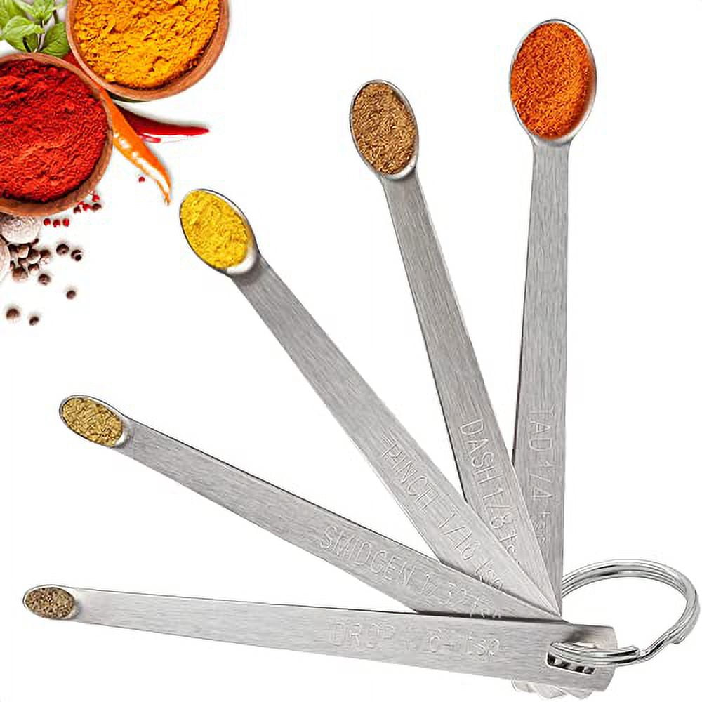 Measuring Spoons Set - 5 Mini Stainless Steel Measuring Spoons for Dry ...