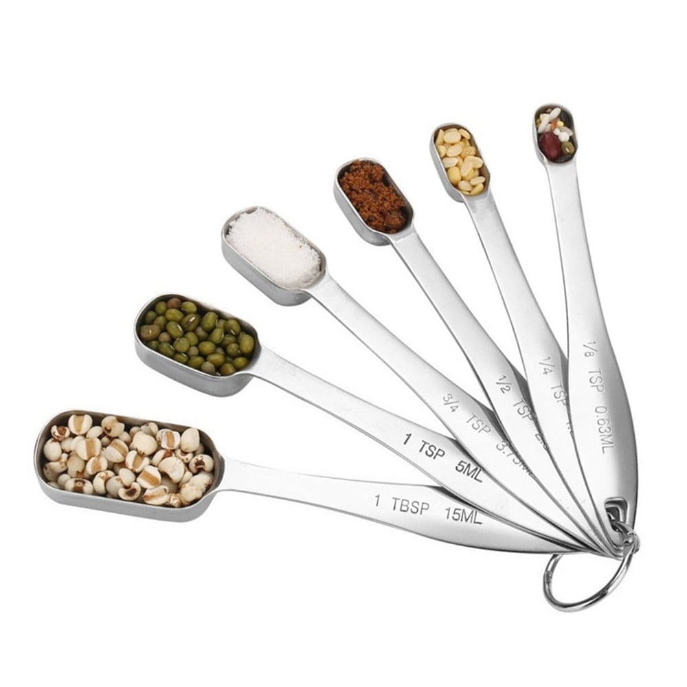 Measuring Spoons Set - 6 Piece measuring cups and spoons set, Stainless ...