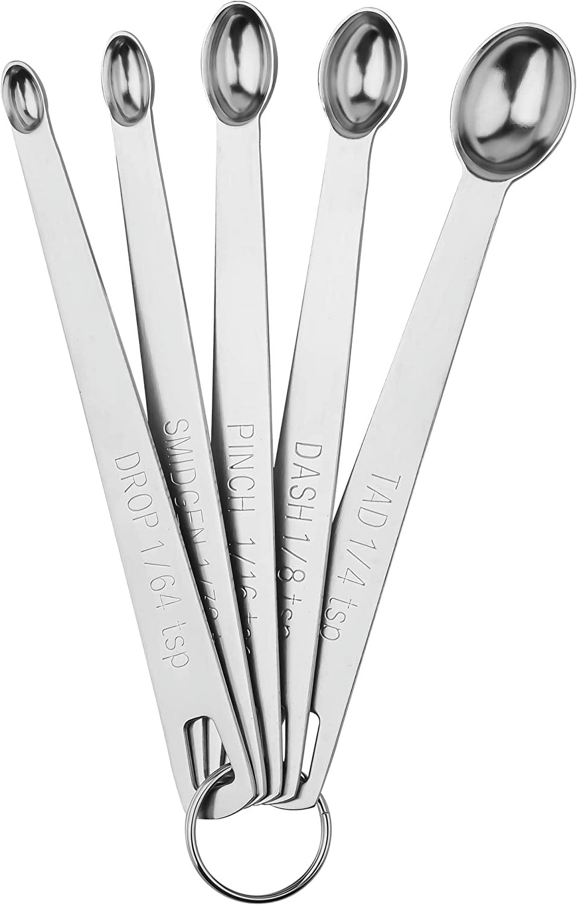 Measuring Spoons Set, Mini Spoon Tiny Spoon, Stainless Steel, 1/8, 1/16 ...