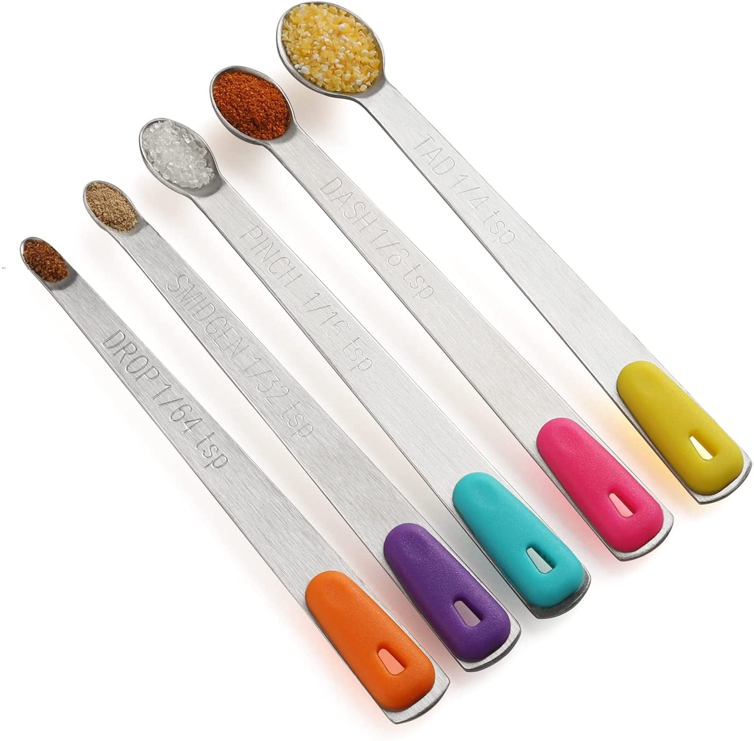 Measuring Spoons Set of 5 Mini Stainless Steel Measuring Spoons for Dry ...