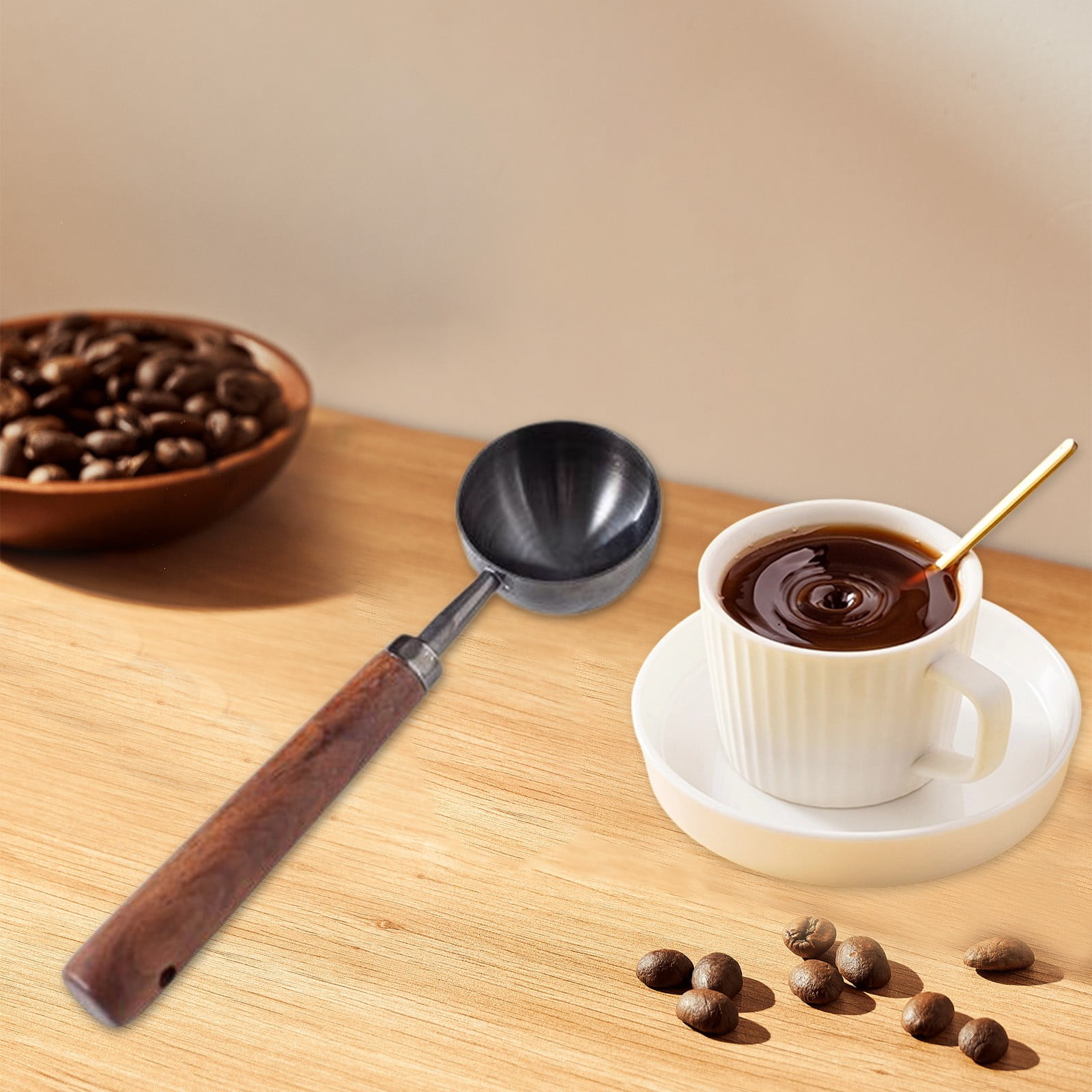 Measuring Spoons, Stainless Steel Wooden Handle Measuring Spoons ...