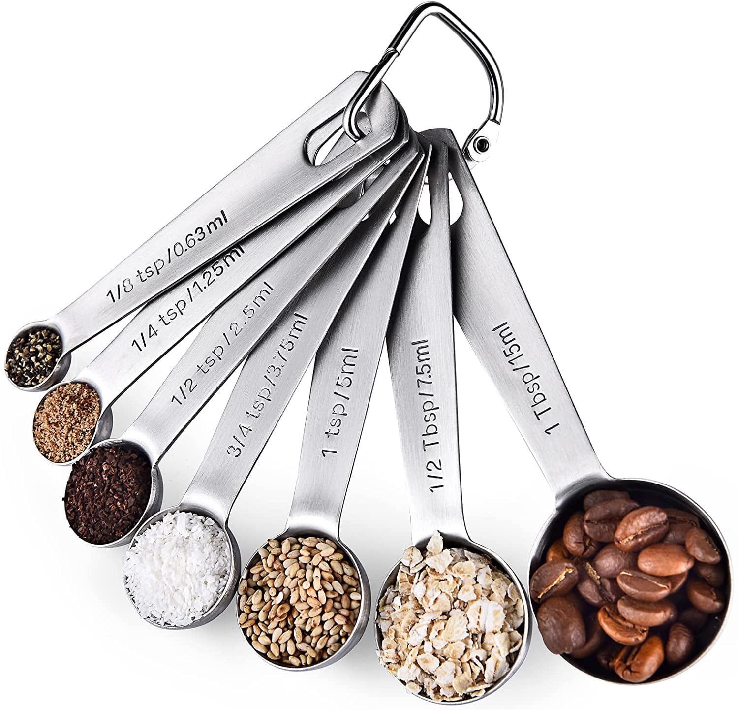 U-Taste 7 Piece Kitchen Tools: 18/8 Stainless Steel Measuring Spoons ...