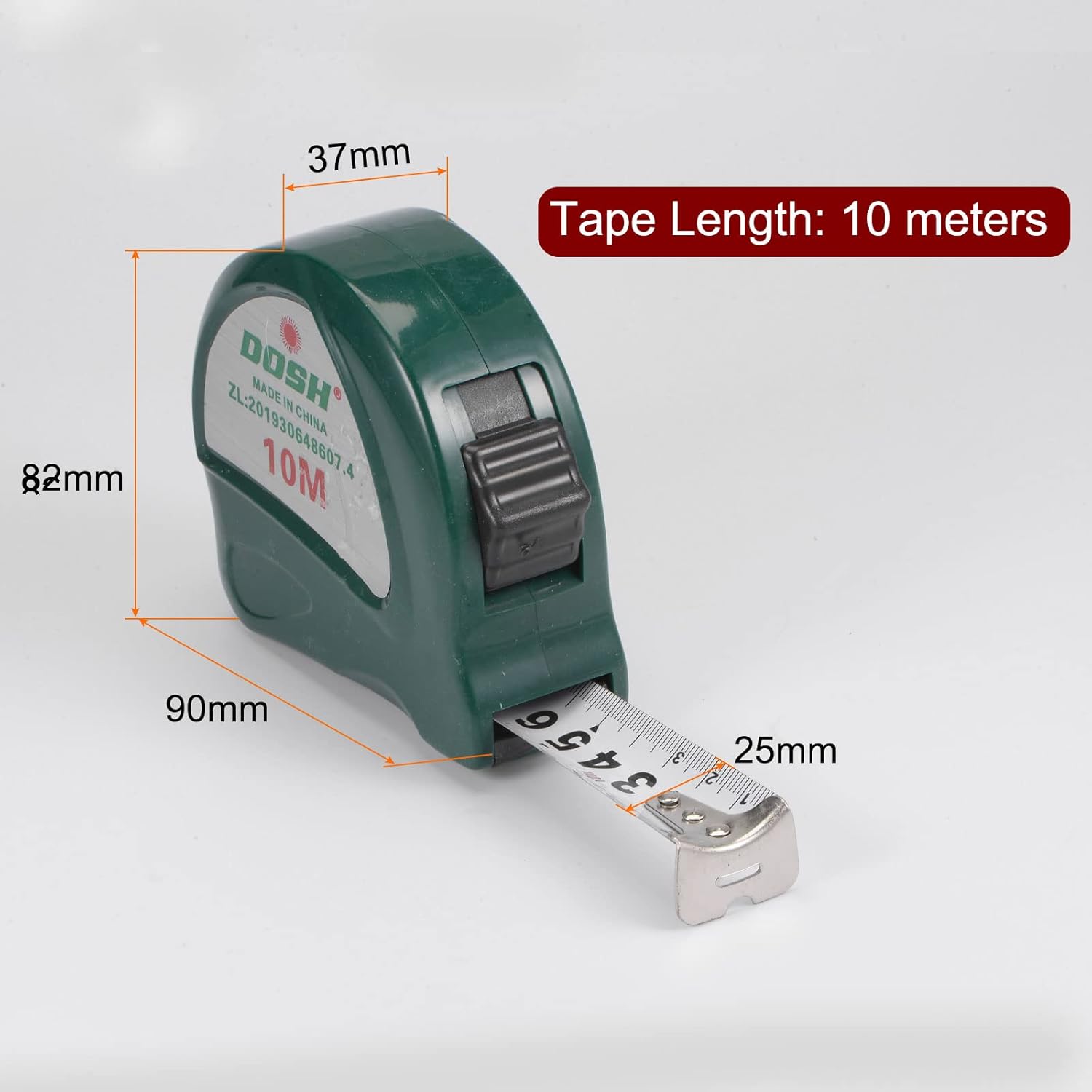 Measuring Tape Measure 32Ft / 10M Metric Scale Retractable Ruler Carbon ...