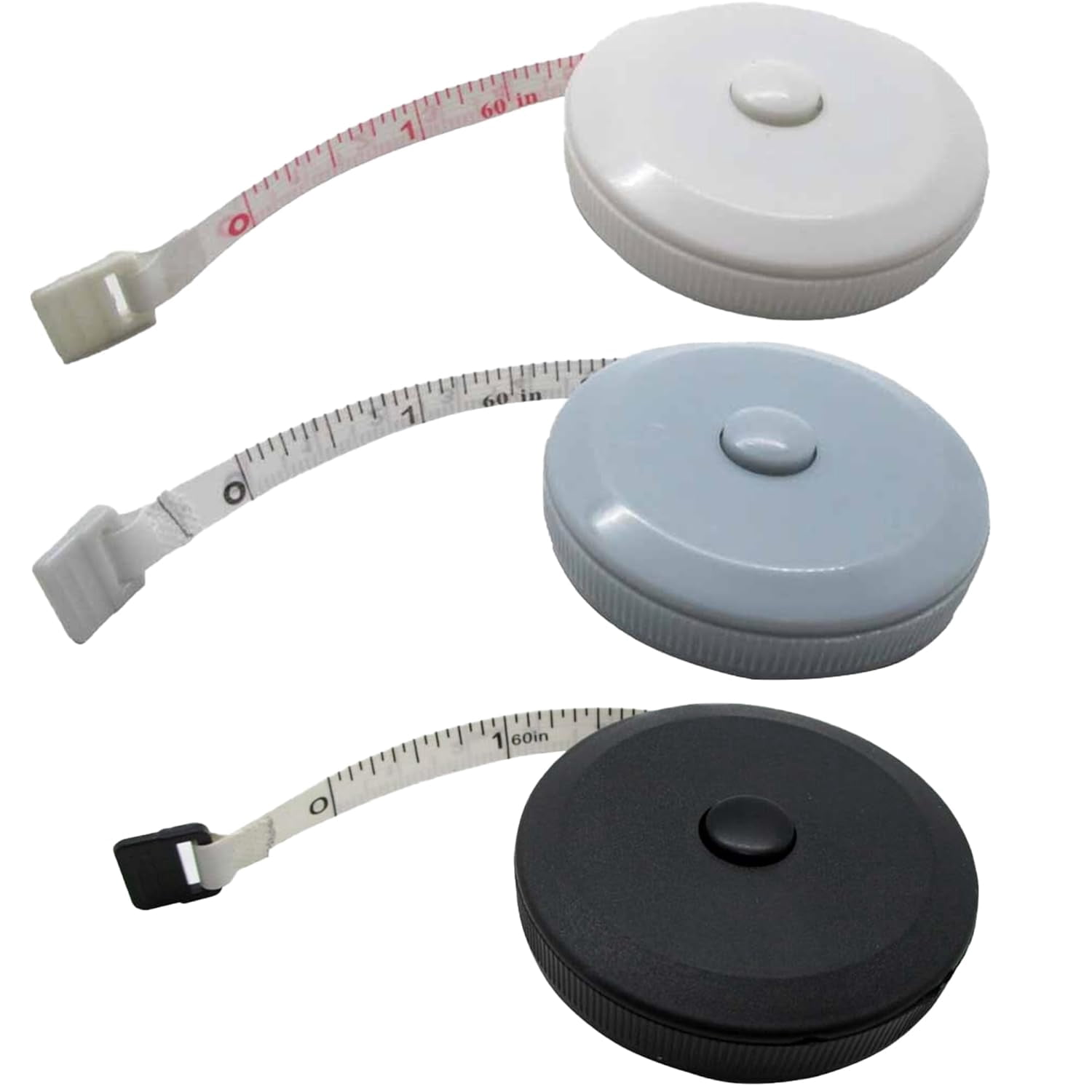 Measuring Tape Set – 3-Pack Retractable Body & Fabric Tape Measures for ...