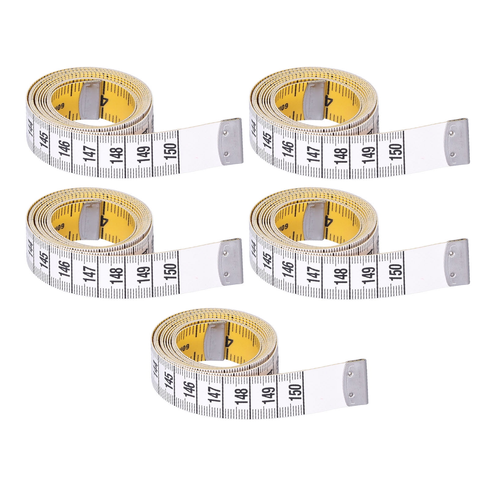 Measuring Tape Soft Flexible Clear Graduations Yellow White Double ...