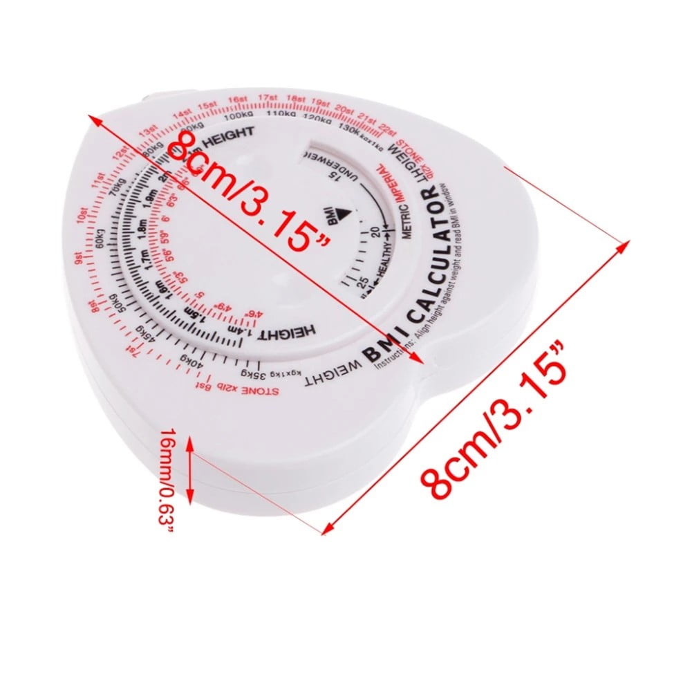 Measuring Tools 1.5M Heart Bmi Body Mass Index Tape Measure Calculator ...