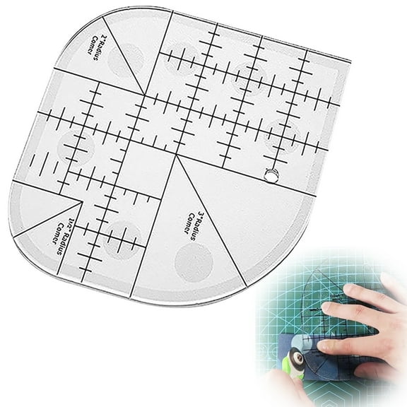 6 Point Crosshair Ruler - 8.5 Inch Quilting Ruler for Hexagon Patterns, 60/30/15 Degree Marking ...
