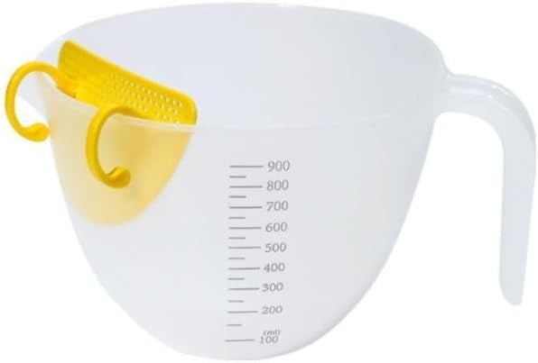 Measuring cup with graduated egg wash strainer for , beating egg bowl ...