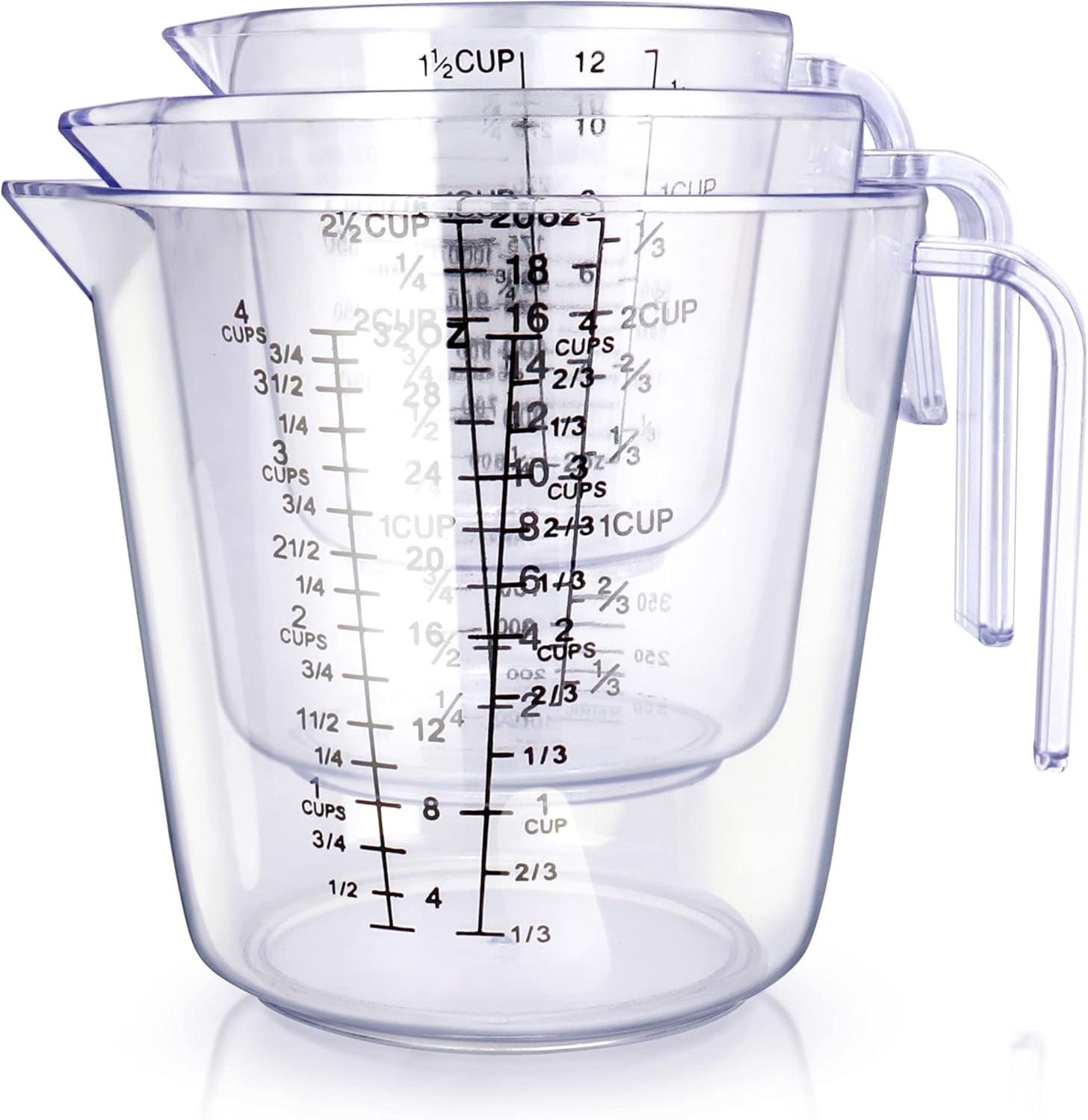 Measuring cup set, kitchen liquid measuring cup - BPA free plastic set ...