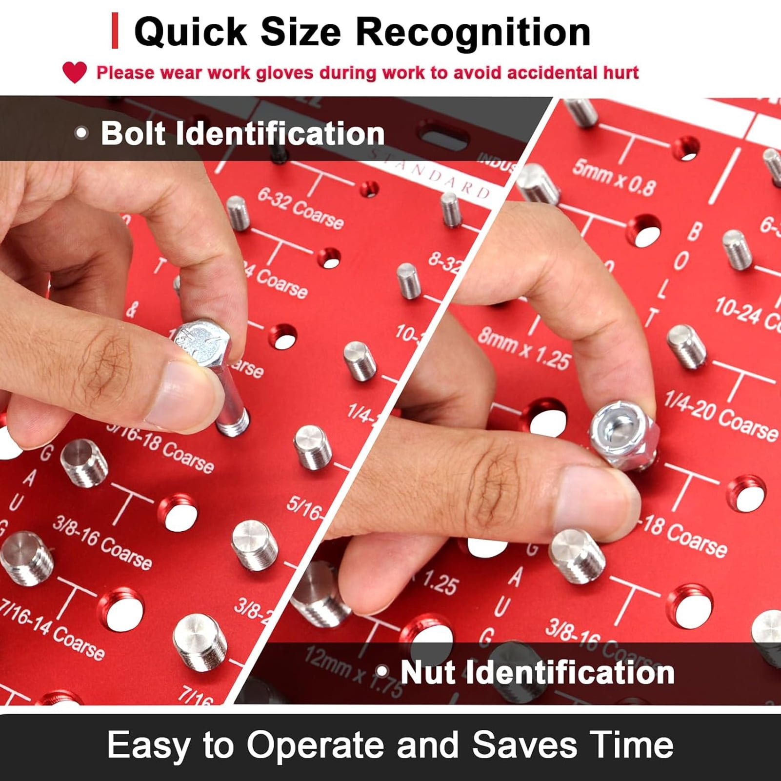 Measuring gauge,Sizes Size Identification Bolt Size Checker Size ...