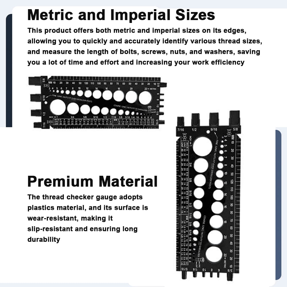 Measuring ruler,Bolt Size Checker Identification Tool Identifier Tester ...