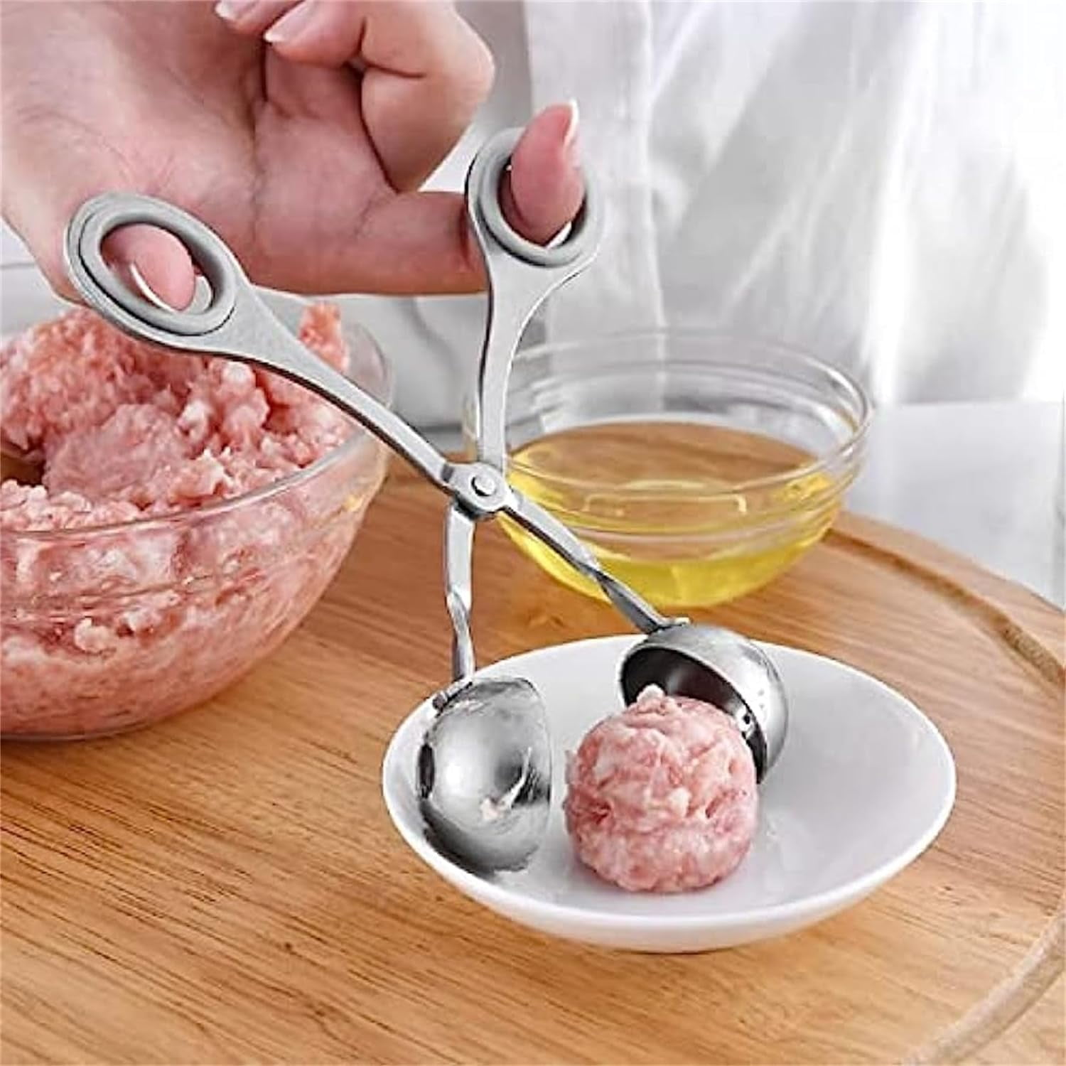 Meat Baller, Stainless Steel Meatball Maker with Anti-Slip Handles, 1.3 ...