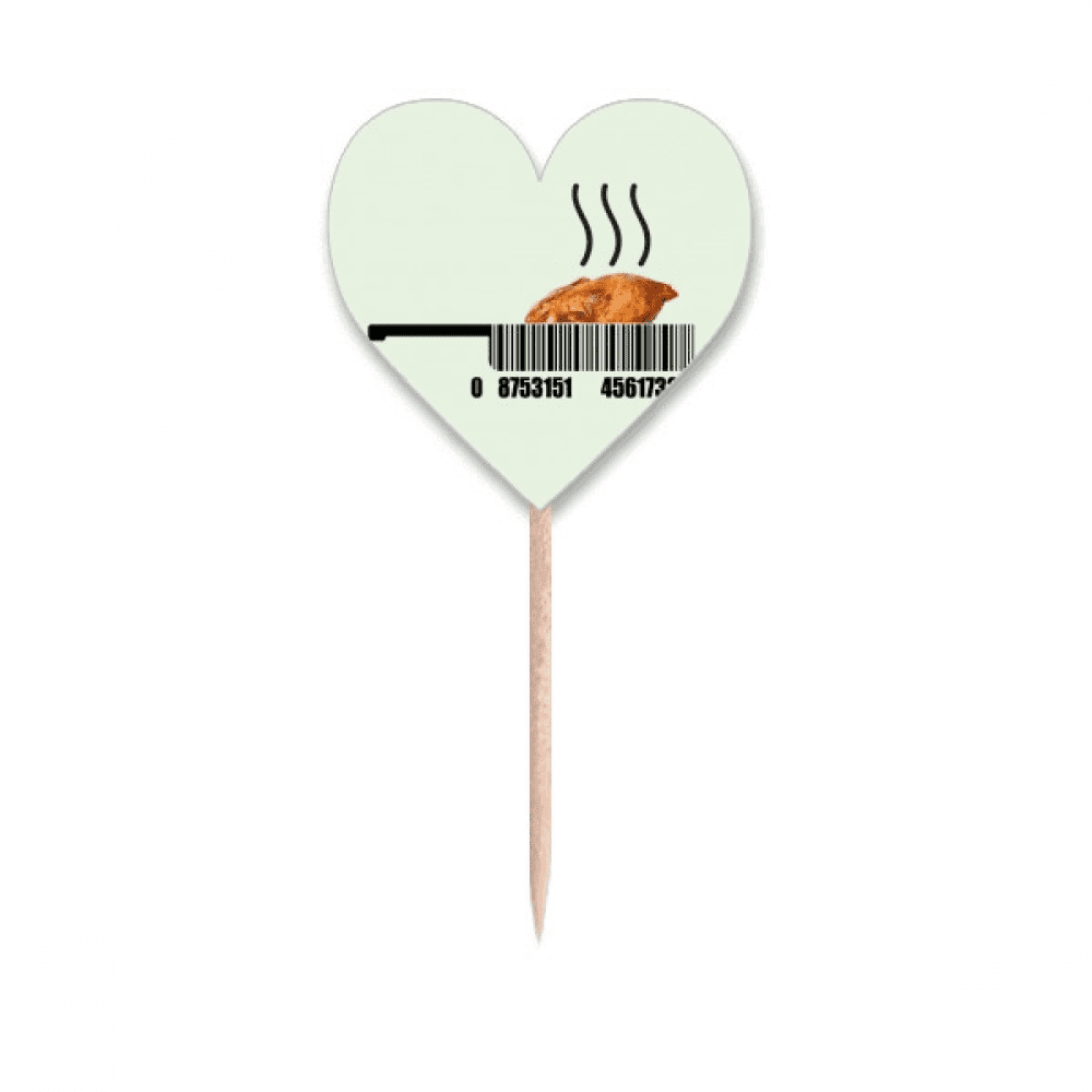 Meat Barbecue Food Pan Art Deco Fashion Toothpick Flags Heart Lable ...