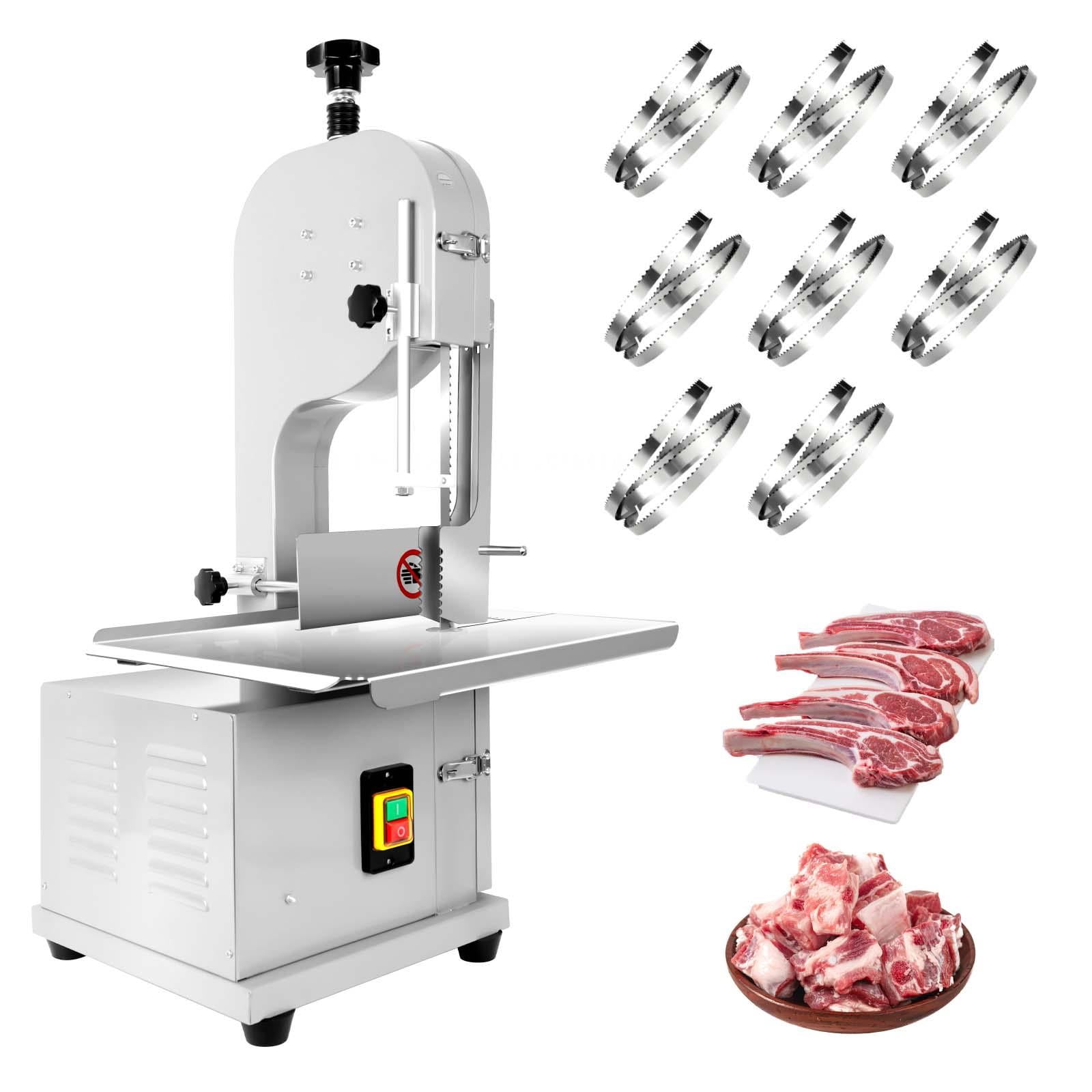 Meat Bone Saw Machine, 1500 W Butcher Bandsaw with 8 Blades, 19.3 In x ...