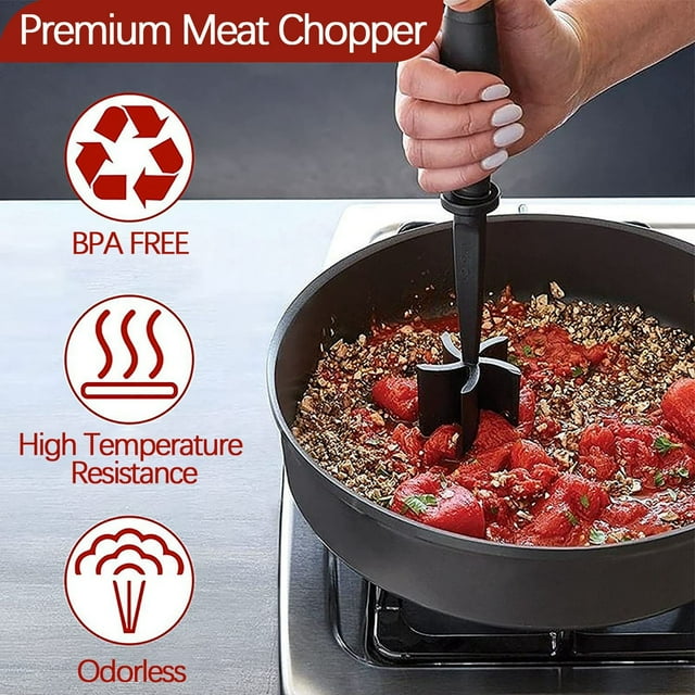 Meat Chopper, Hamburger Grinder, Premium Heat Resistant Smasher for ...