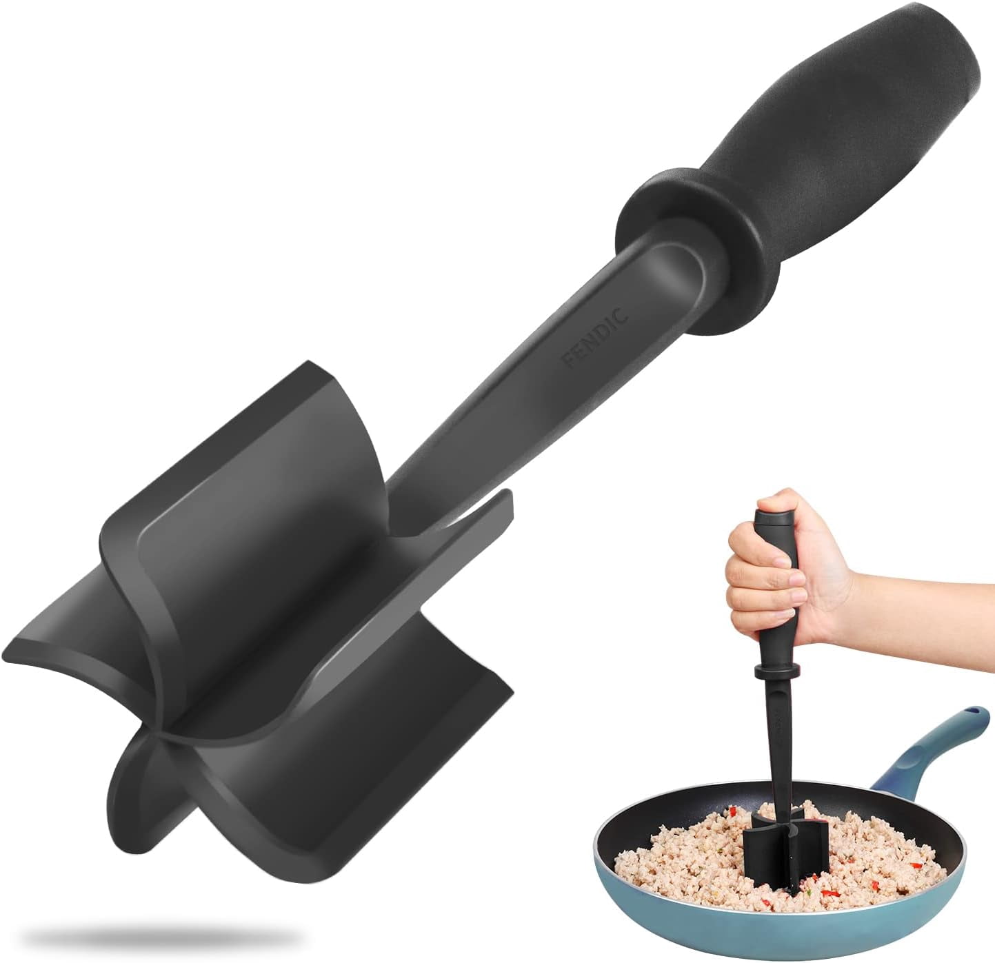 Meat Chopper, Heat Resistant Hamburger Chopper, Non Stick Nylon Meat ...