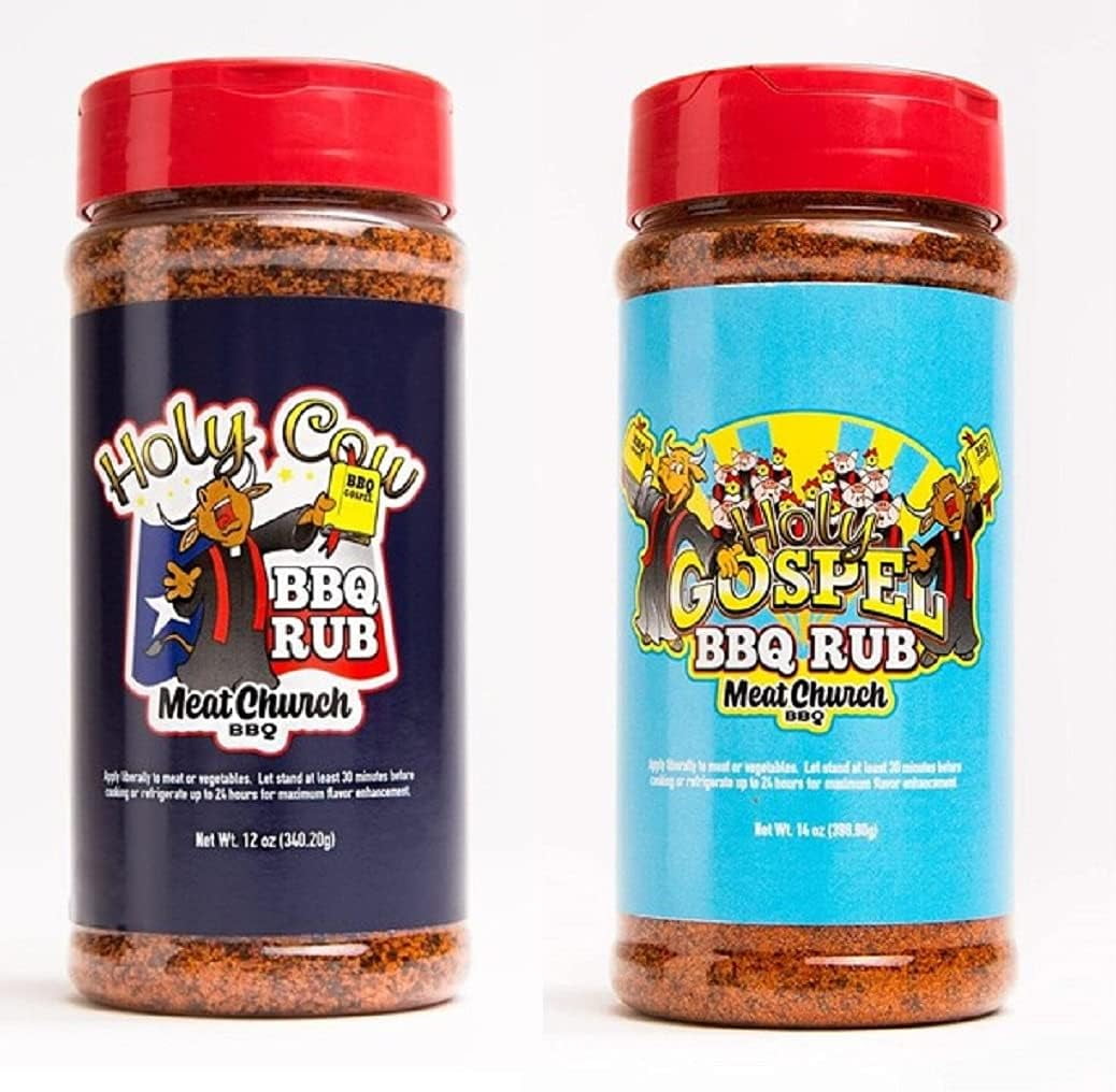 Meat Church BBQ Rub Combo, Holy Cow 12 oz, Holy Gospel 14 oz, Gluten ...