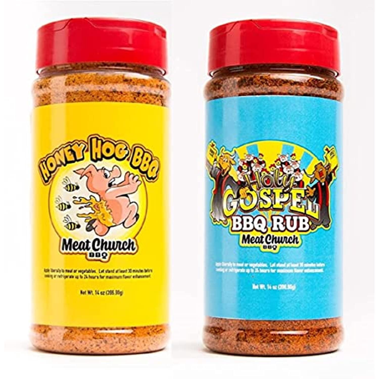 Meat Church BBQ Rub Combo: Honey Hog (14 oz) and Holy Gospel (14 oz ...