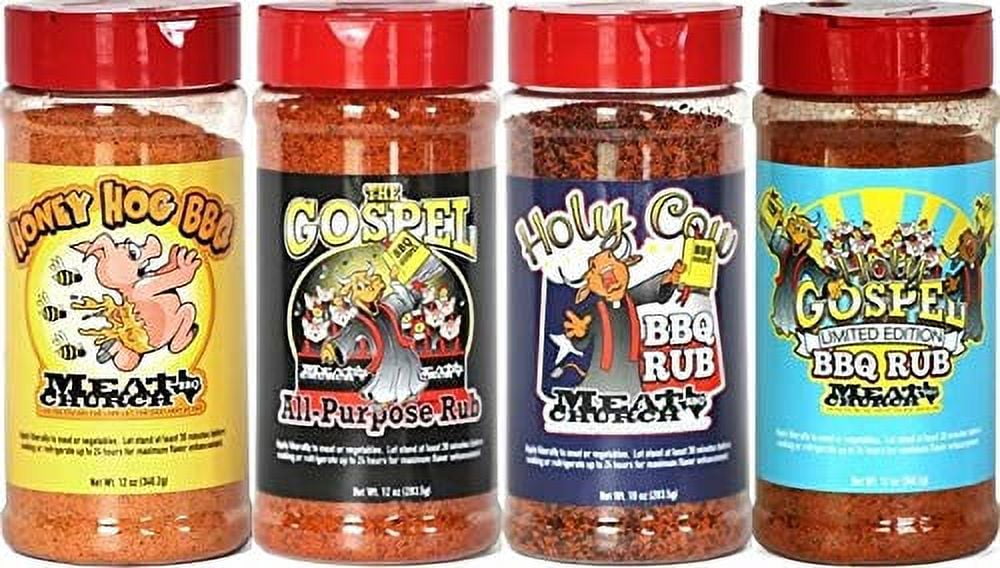Meat Church Holy Rub & Seasoning Sampler (Variety Pack of 4 w/ 1 each ...
