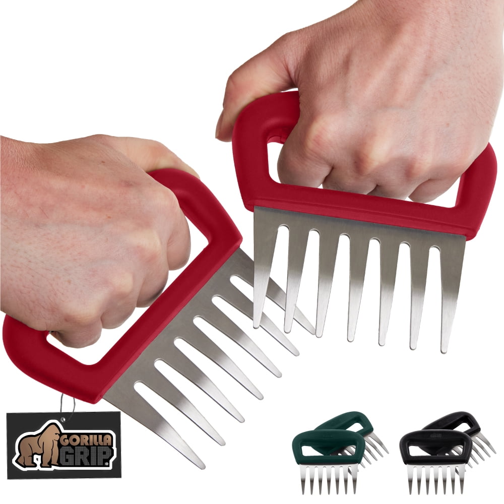 Gorilla Grip Meat Claws for BBQ Shredding, 7 Claw Food Forks, Stainless ...