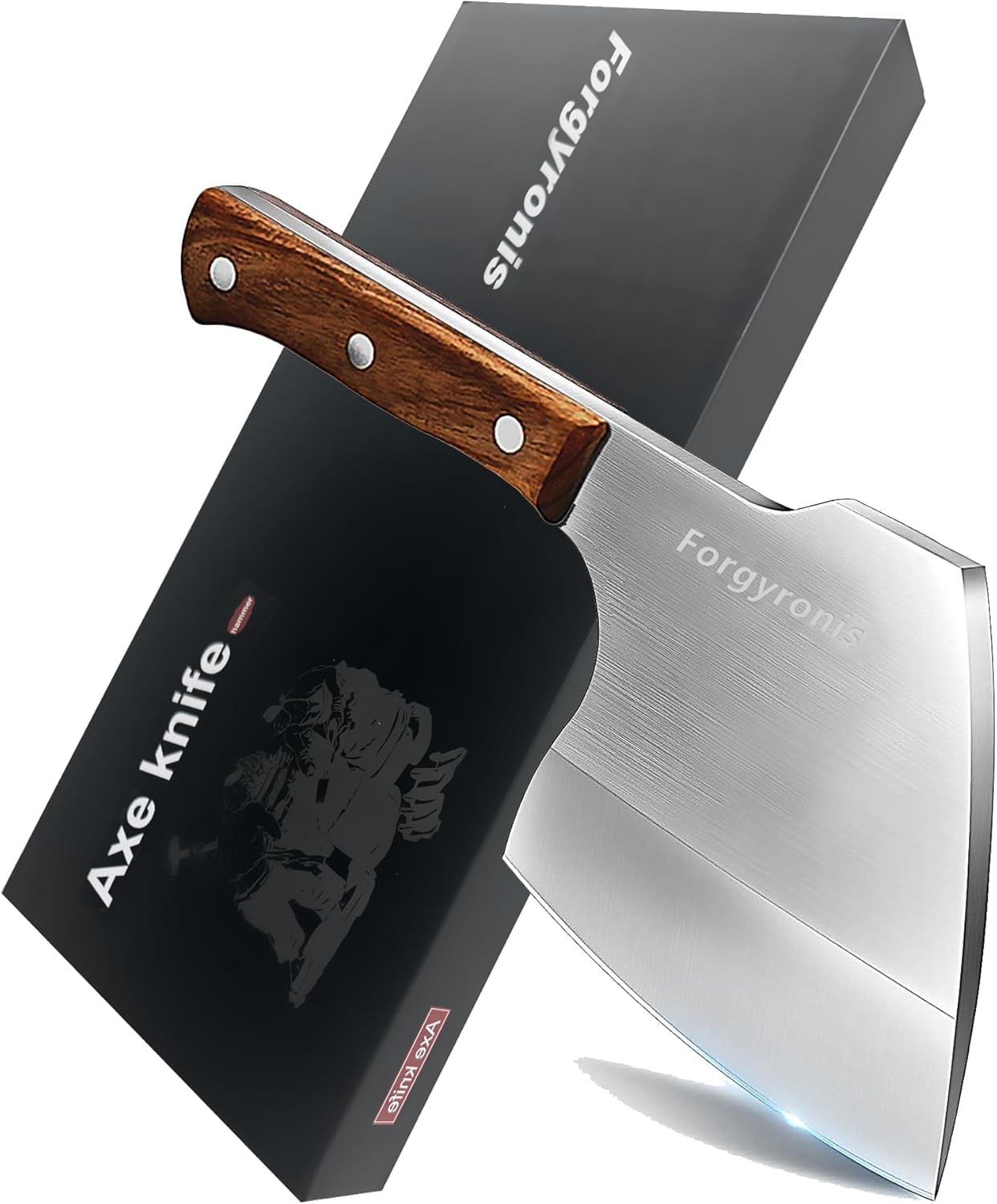 Meat Cleaver, 6.3" Heavy Duty Axe shape Kitchen Knife, 2.1 lb Butcher Knife Professional ...