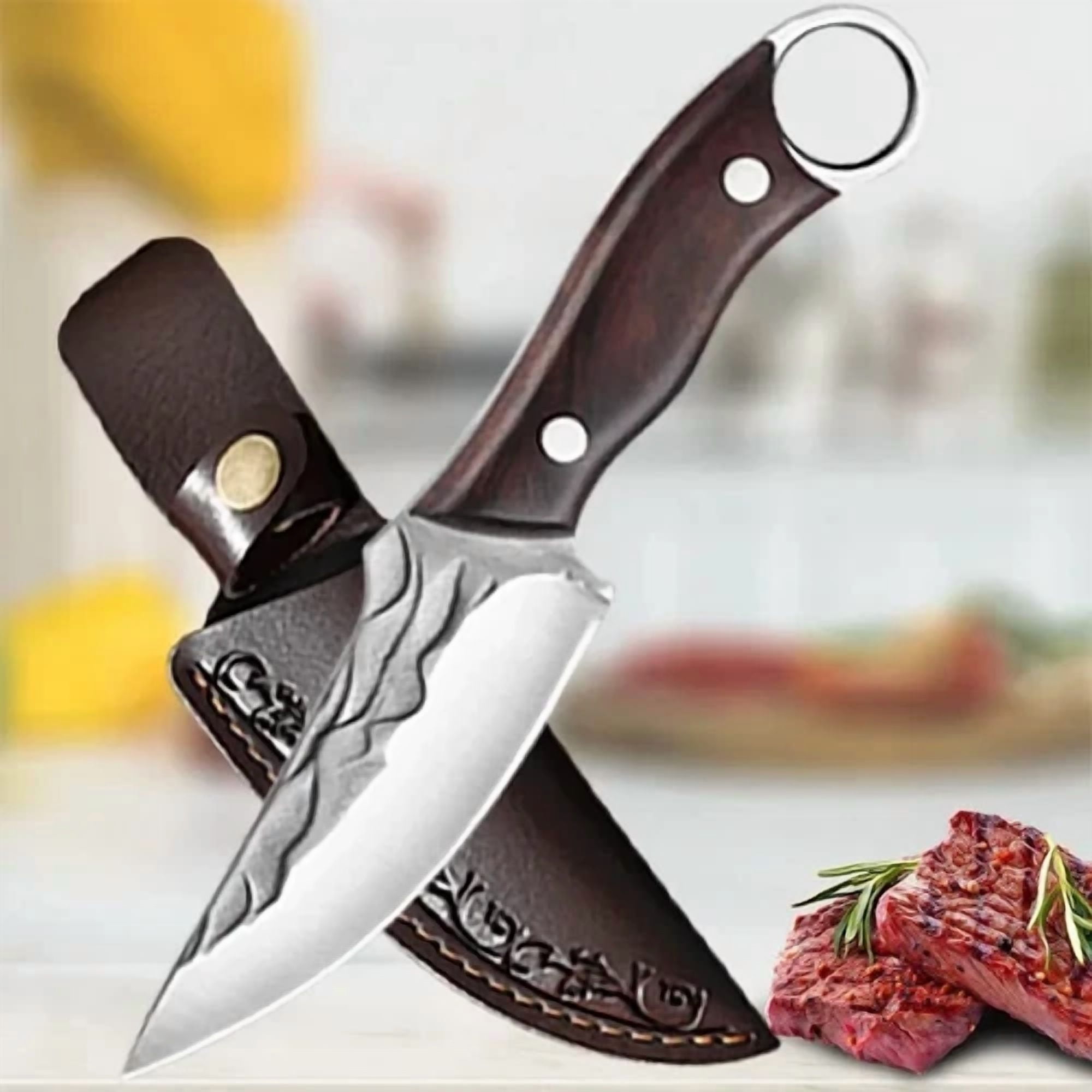 Meat Cleaver Butcher Kitchen Knife Serbian Chef Knife Chopping Bone ...