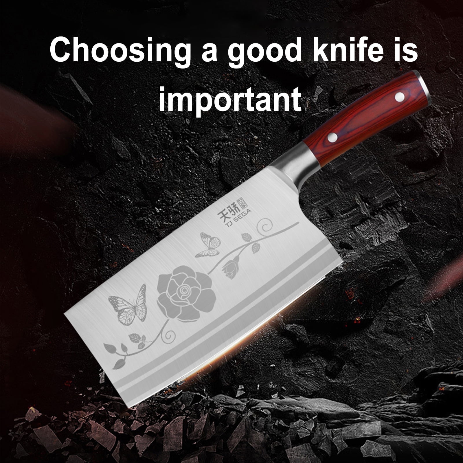 TJ POP Full-tang Chopping Knife, 7.2 Inch, Ultra Sharp, 40Cr13 Steel, 1 Piece - Walmart.com