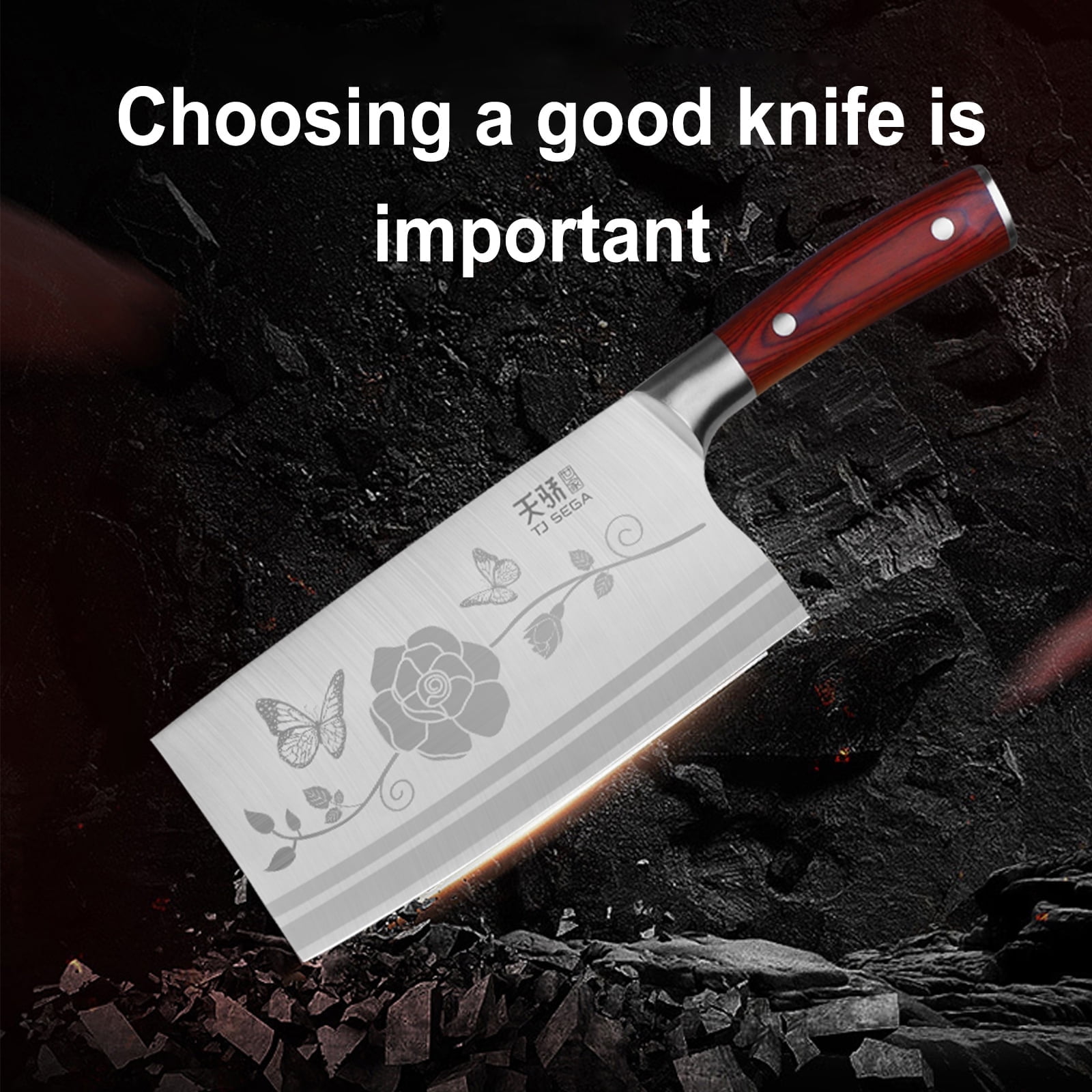 Meat Cleaver Knife 7.2 Inch, Ultra Sharp Chinese Chef's Knives, Full ...