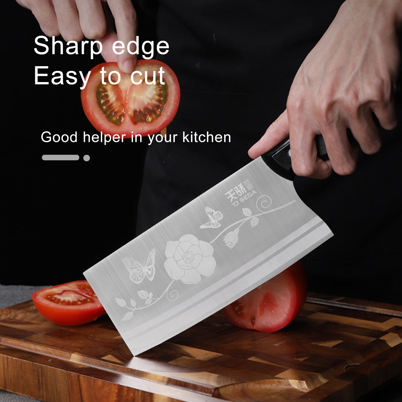 TJ POP Meat Cleaver Knife, 7.16-Inch Ultra Sharp Chopping Knife, 30Cr13 ...