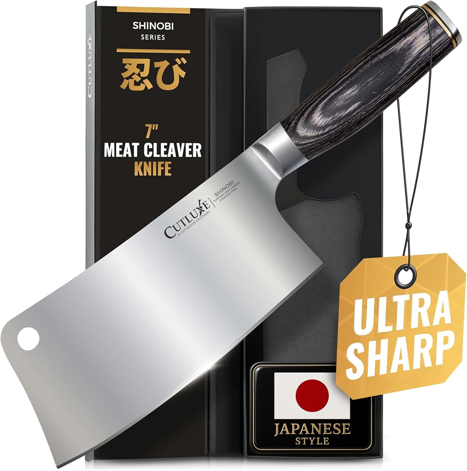 Meat Cleaver Knife – Ultra Sharp 7" Meat Cleaver, Butcher Knife, High ...