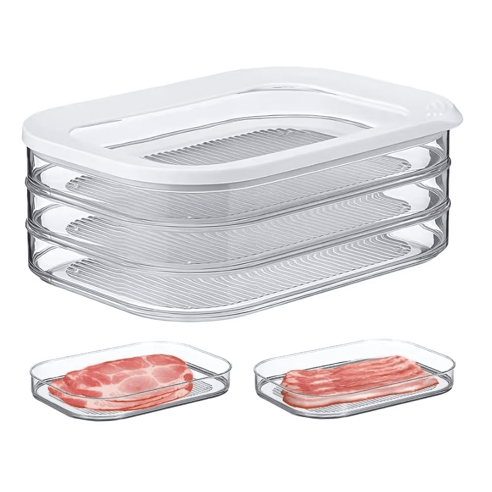 Meat Container for Fridge Bacon Lunch Meat Container for Refrigerator ...