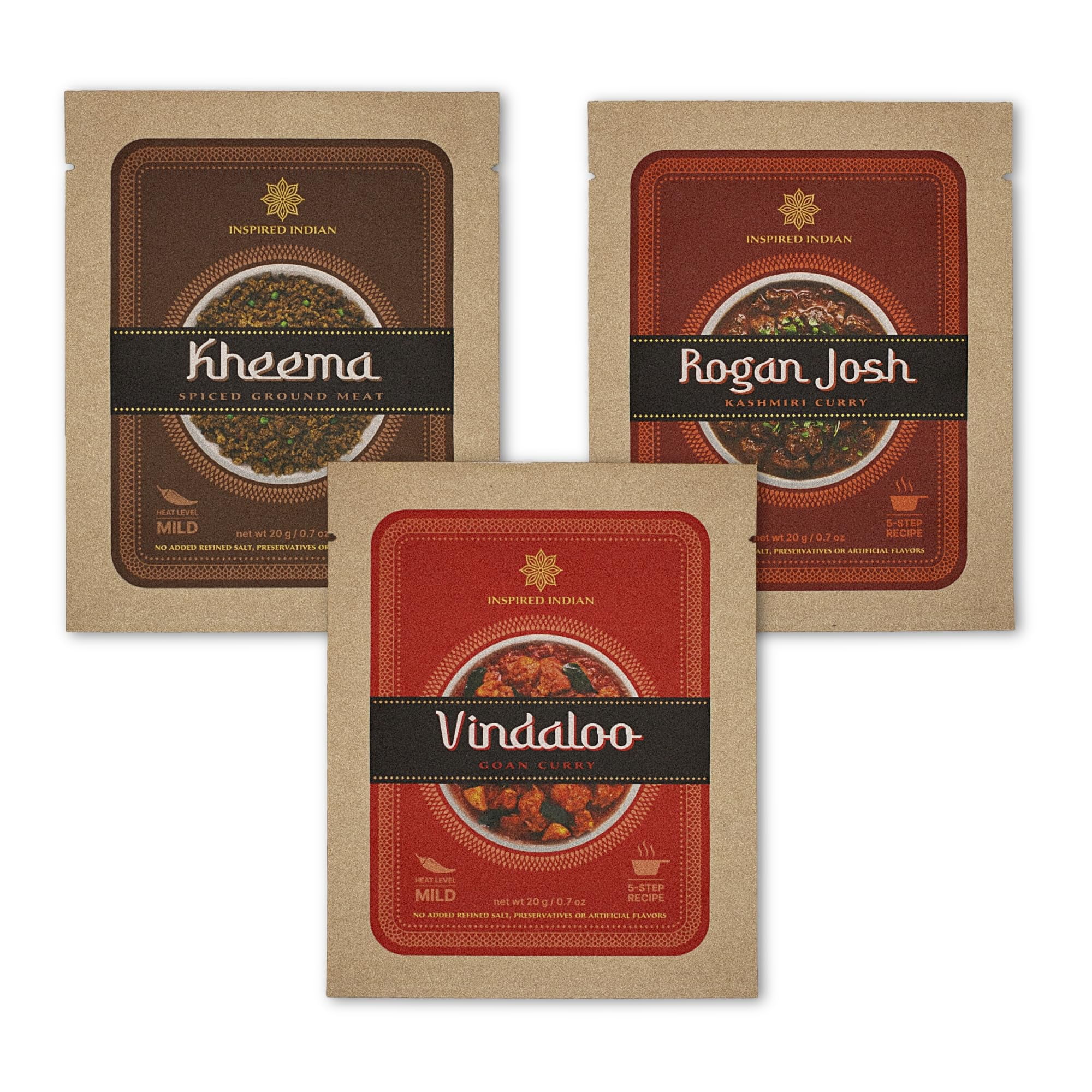 Meat Curry Variety (3 MSF2 Pack) - Kheema, Rogan Josh & Vindaloo Masala ...