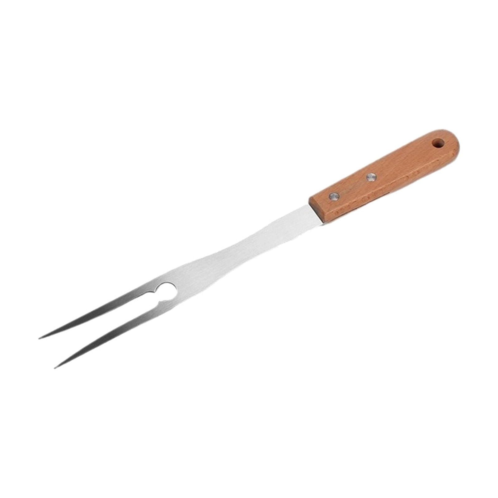 Meat Fork Stainless Steel Fork with Wood Handle Cooking Fork BBQ Fork ...