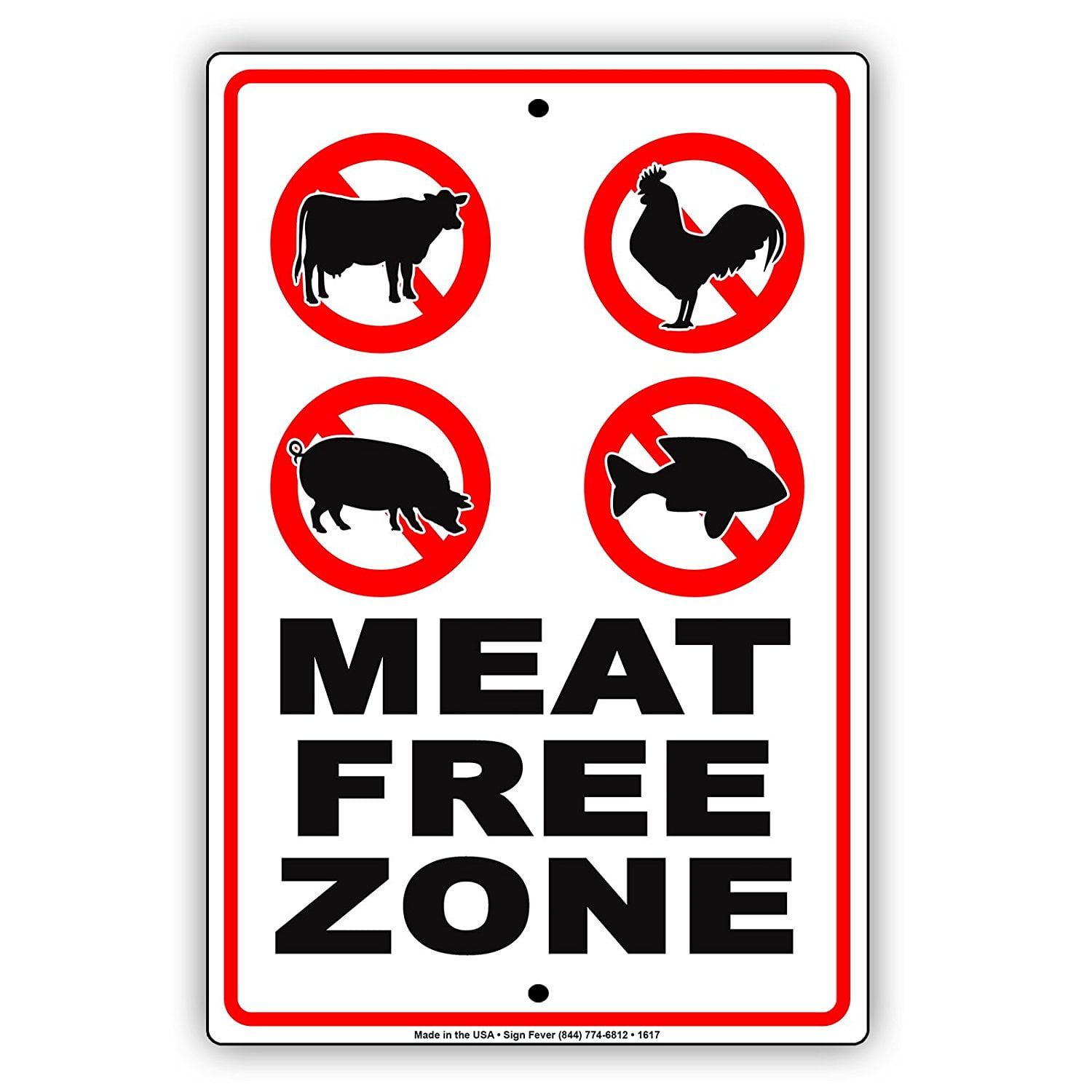 Meat Free Zone Campaign Festival Logo Caution Alert Warning Notice ...